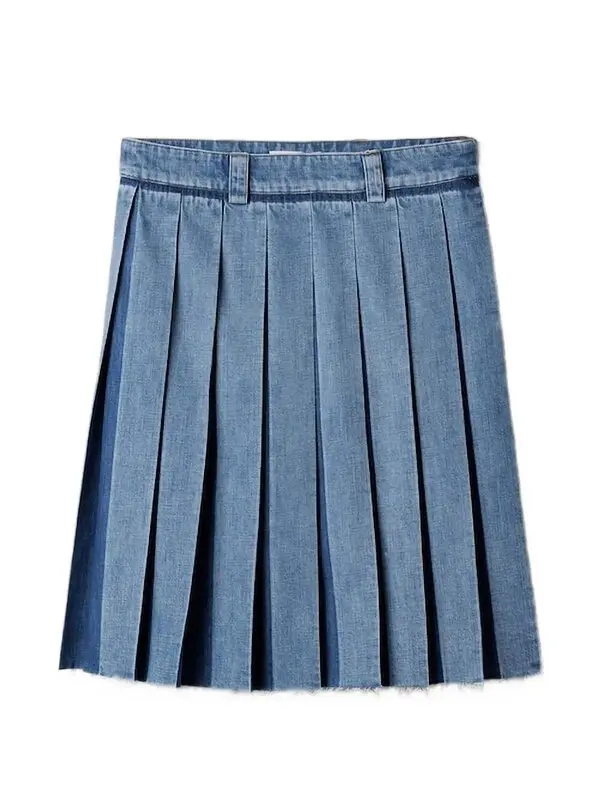 Miu Miu Pleated Denim Skirt
