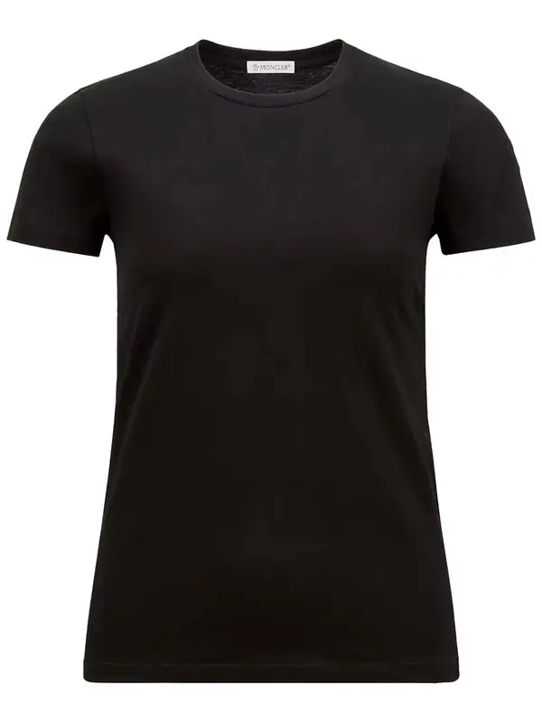 Moncler Logo Patch Cotton Jersey T-shirt - Black