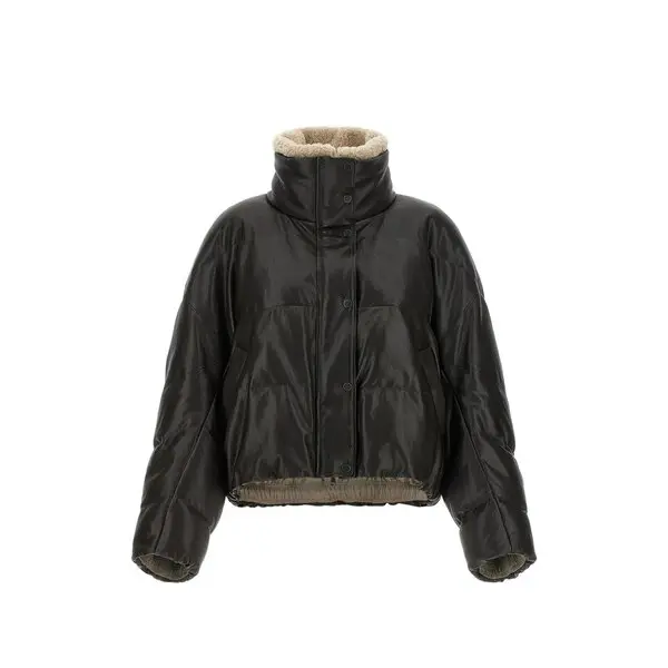 Brunello Cucinelli Quilted Lambskin Leather Jacket - Brown