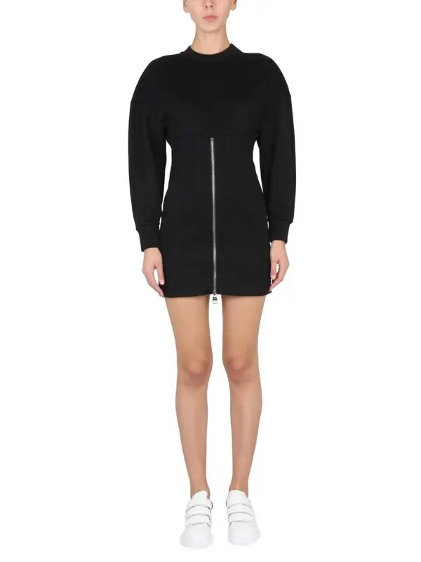 Alexander McQueen Mini Dress With Cocoon Sleeves - Black