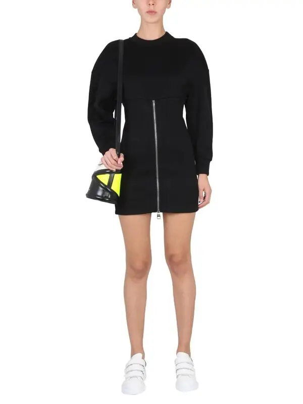 Alexander McQueen Cocoon Sleeve Zip-up Mini Dress