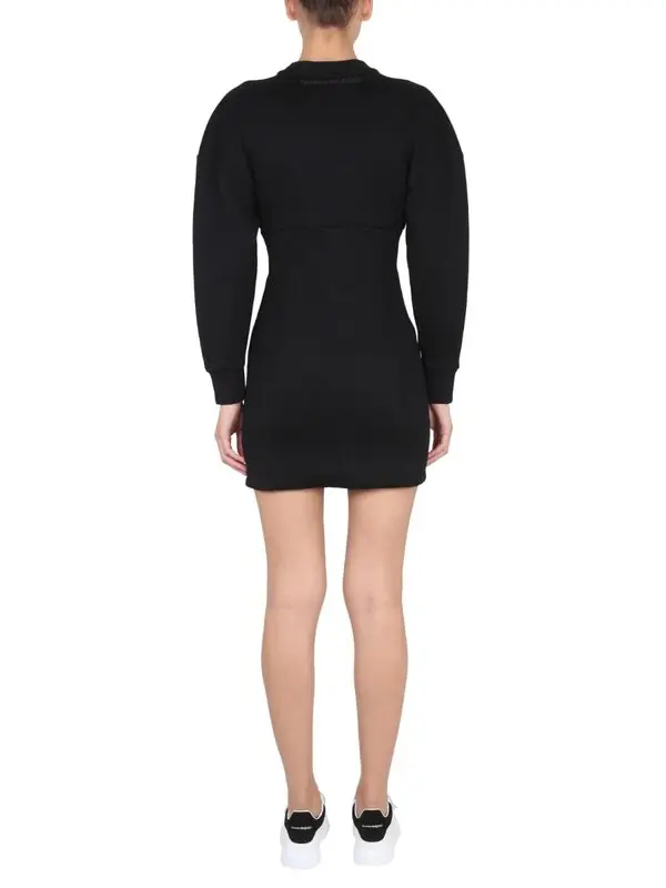 Alexander McQueen Cocoon Sleeve Zip-up Mini Dress