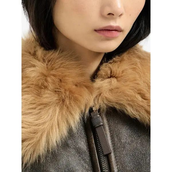Brunello Cucinelli Shearling Bomber Jacket - Brown