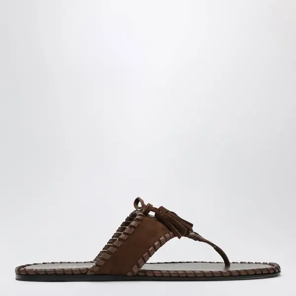 Prada Suede And Nappa Leather Flip-flops - Brown