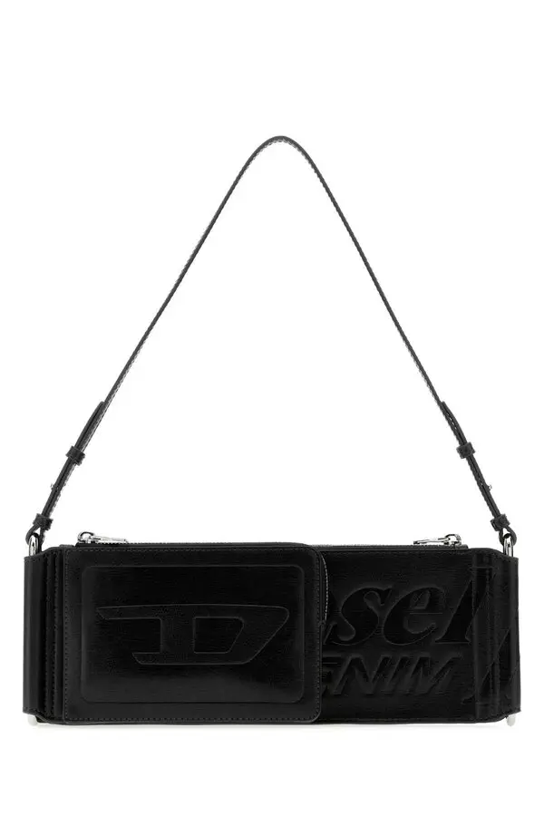 DIESEL® Synthetic Leather Flag-d Shoulder Bag - Black