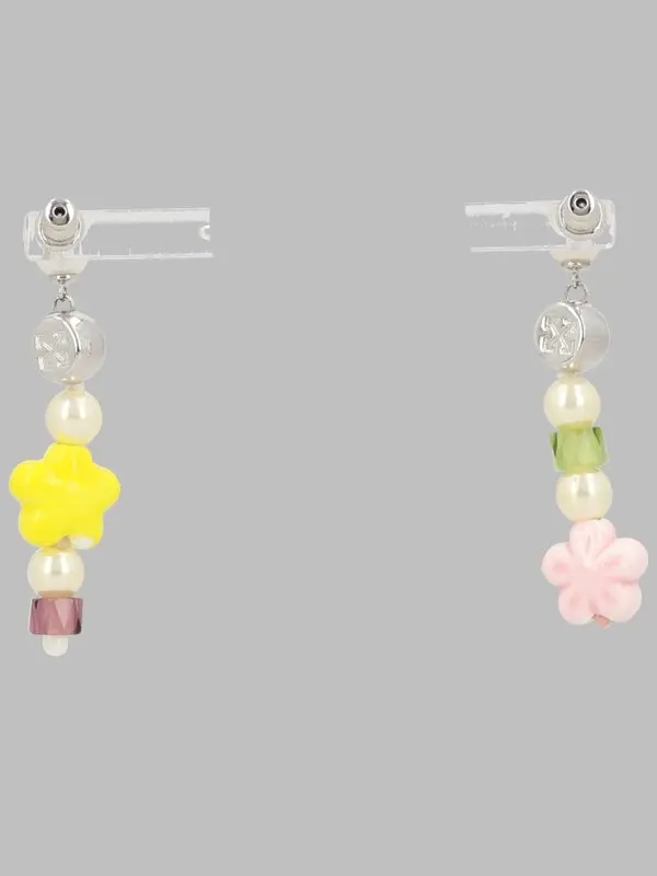Off-White Orecchini Pendenti Con Perline