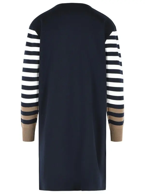 Max Mara Cotro 'velo' Dress In Navy Virgin Wool