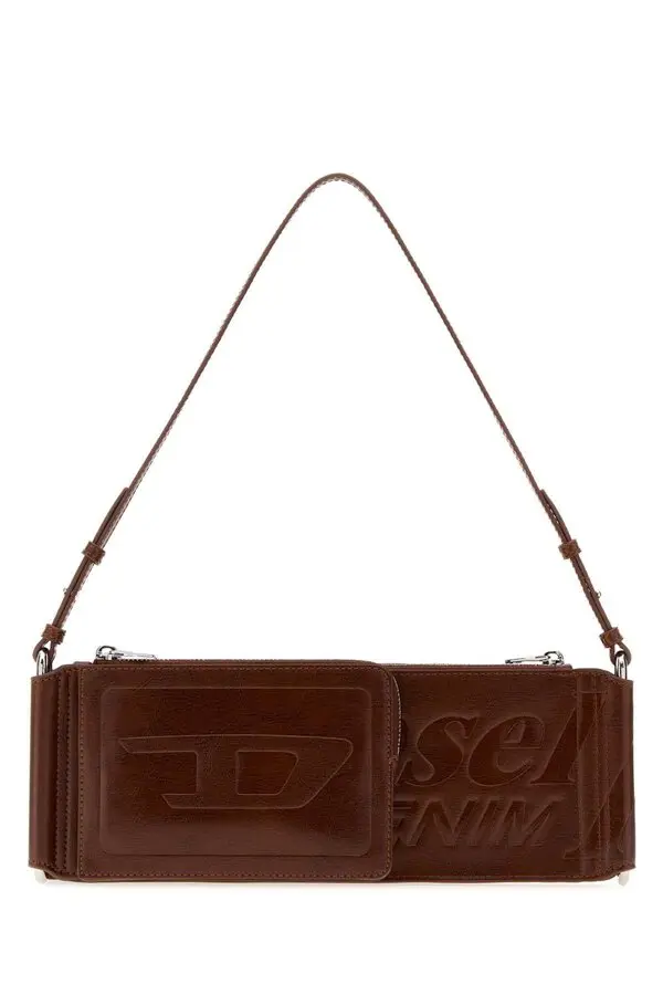 DIESEL® Synthetic Leather Flag-d Shoulder Bag - Brown