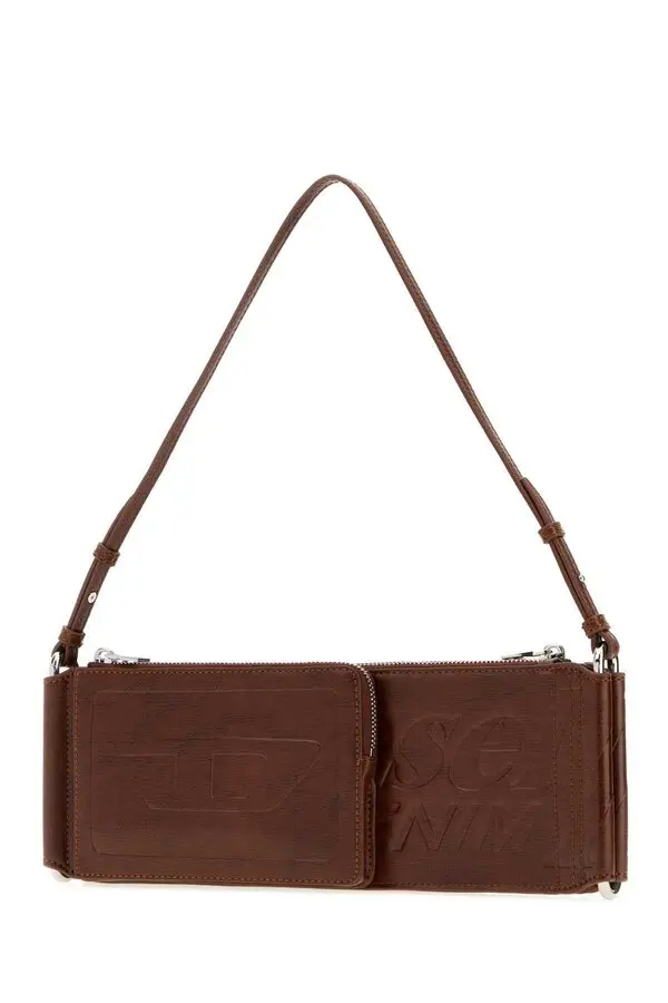 DIESEL® Synthetic Leather Flag-d Shoulder Bag - Brown
