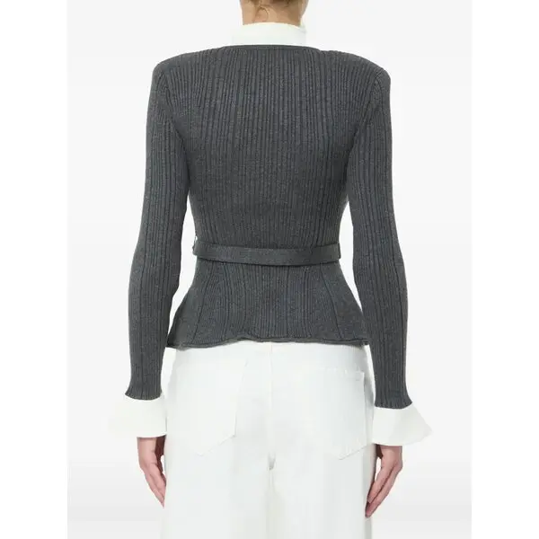 SELF-PORTRAIT Grey Knitwear Cardigans