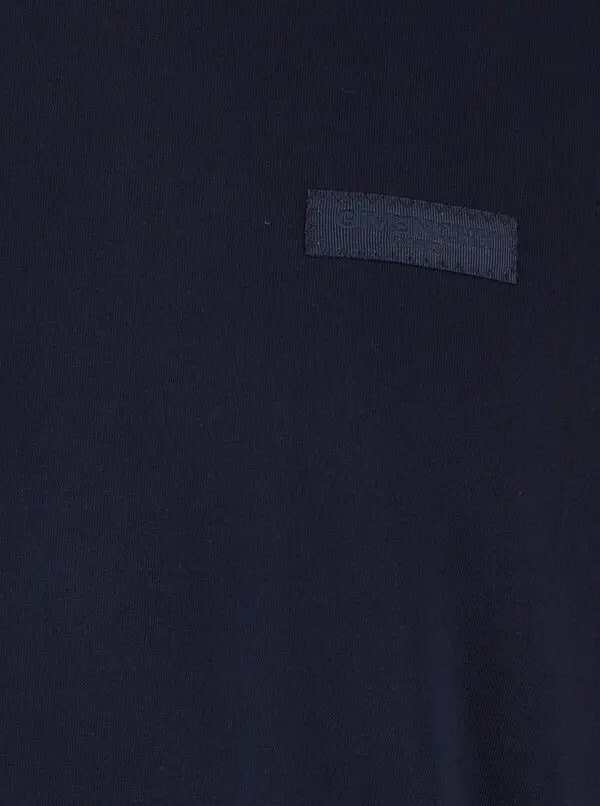 Givenchy Blue Crew Neck T-shirt With Chest Logo Patch In Cotton