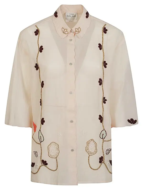 FORTE_FORTE Embroidered Cotton Shirt - Multicolor