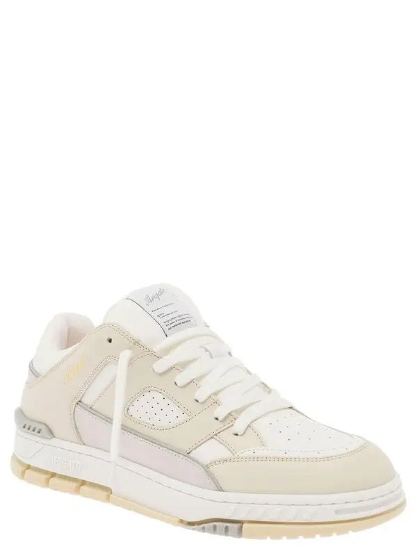 Axel Arigato Area Lo' Beige Sneakers With Embossed Logo In Leather Blend - Multicolor