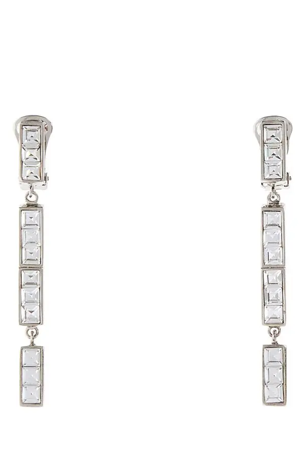 Alessandra Rich Embellished Metal Earrings - Silver