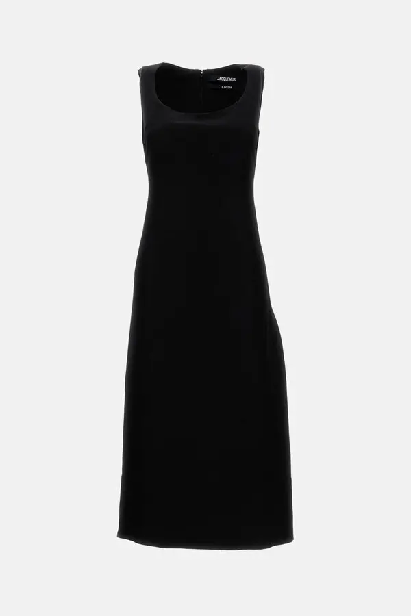 Jacquemus Linen Blend Apron Midi Dress - Multicolor