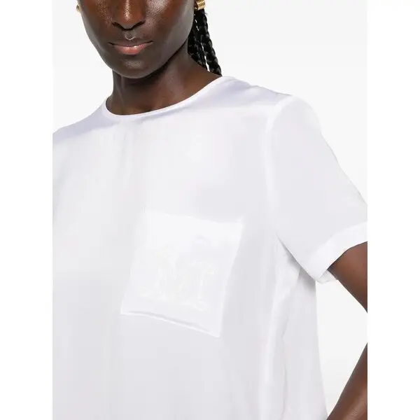Max Mara Silk Short Sleeve T-shirt - White