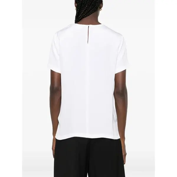 Max Mara Silk Short Sleeve T-shirt - White