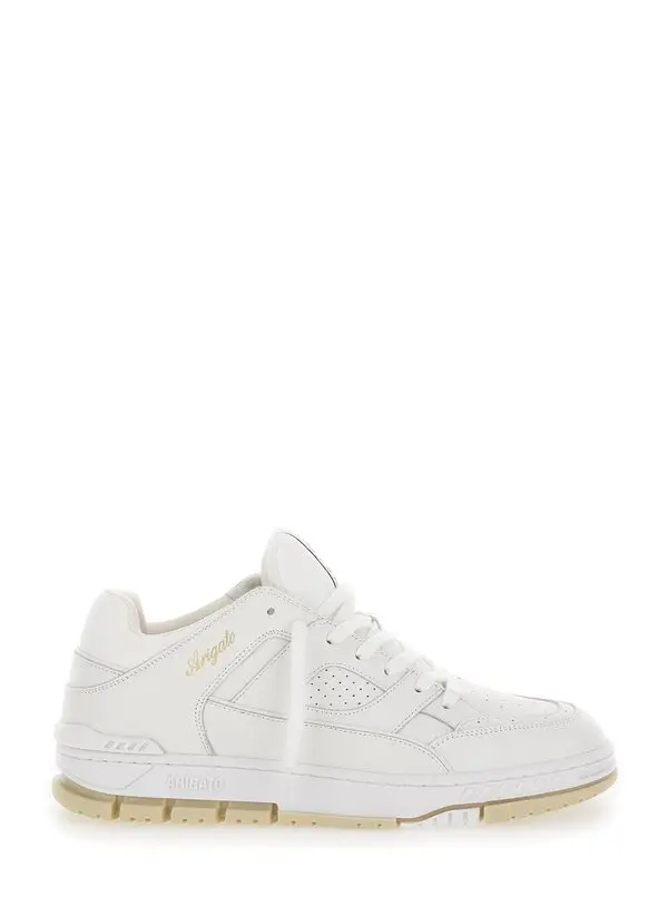 Axel Arigato Area' White Low Top Sneakers With Laminated Logo In Leather - Multicolor