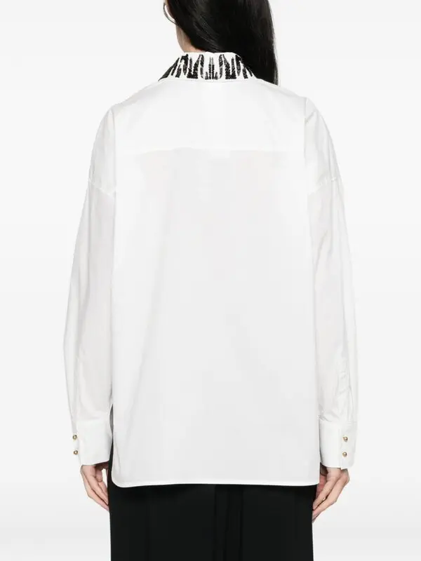 Max Mara Printed Collar Cotton Shirt - Multicolor