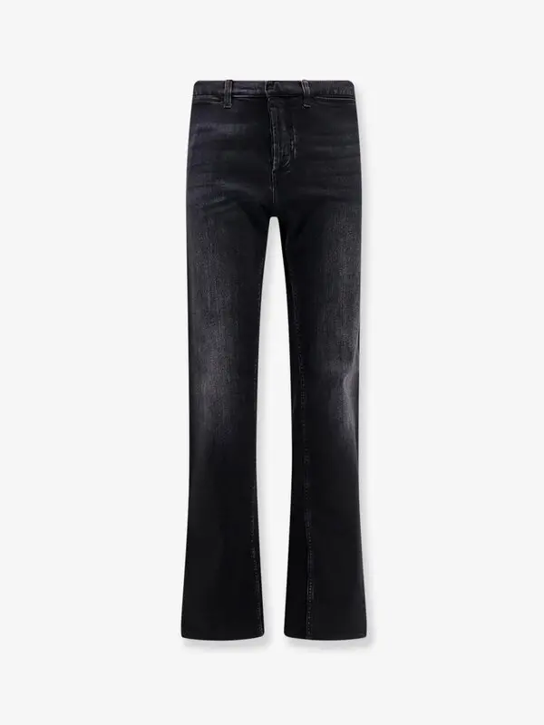 Gucci Blue Denim Jeans With Nastro Web Profiles - Black