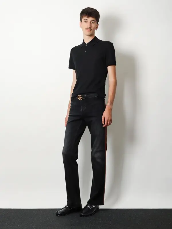 Gucci Nastro Web Denim Jeans - Black