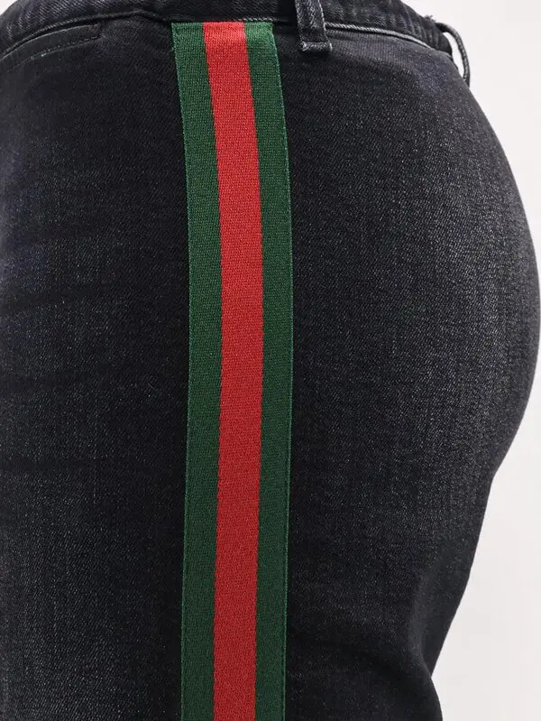 Gucci Nastro Web Denim Jeans - Black