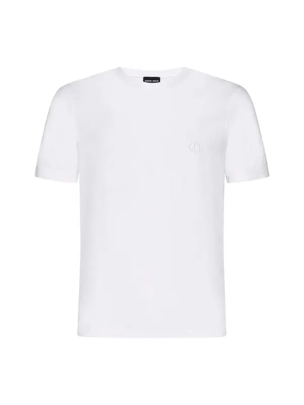 Giorgio Armani Icon Crew Neck T-shirt In Stretch Viscose Jersey - Multicolor