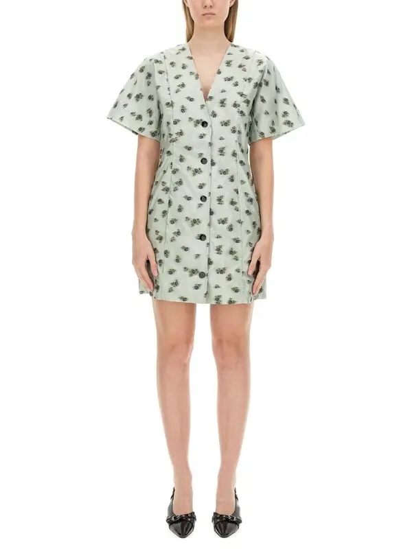 GANNI Mini Dress - Green
