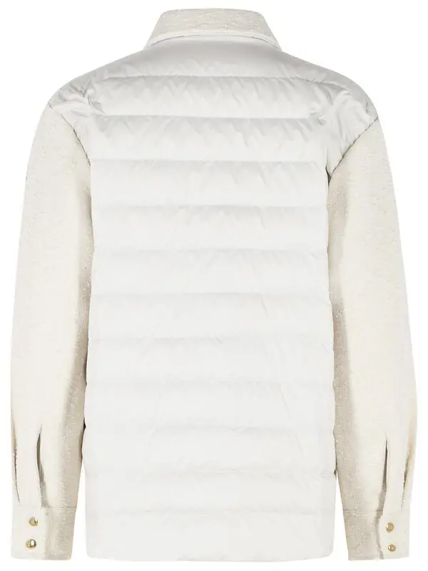 Moncler Padded Bouclé Shirt Jacket - Cream