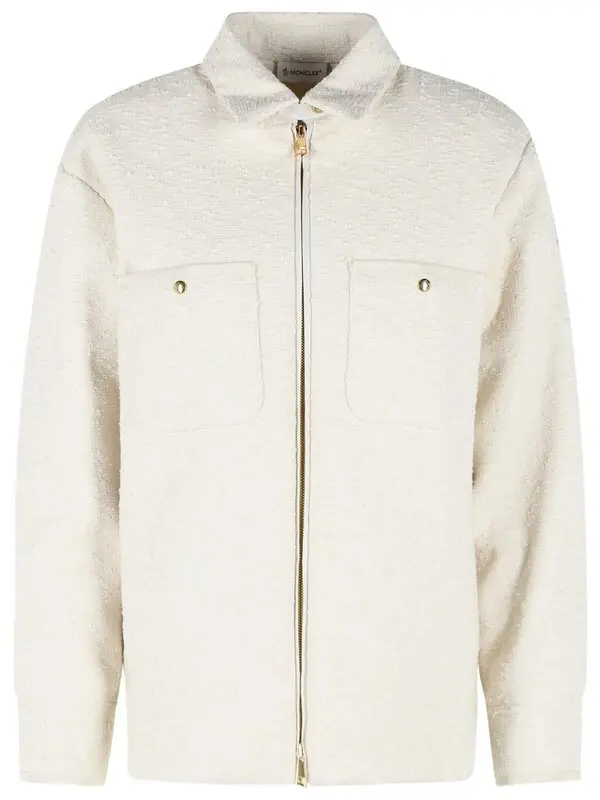 Moncler Padded Bouclé Shirt Jacket - Cream