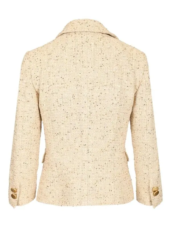 Tagliatore Cotton Blend Bouclé Jacket - Cream