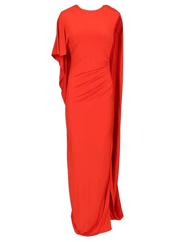 Stella McCartney Asymmetrical Cape Maxi Dress - Red