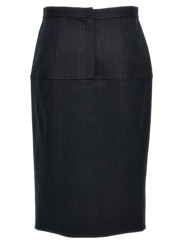 Fendi Pinstriped Wool Skirt