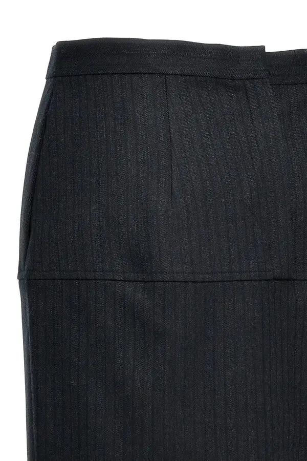 Fendi Pinstriped Wool Skirt