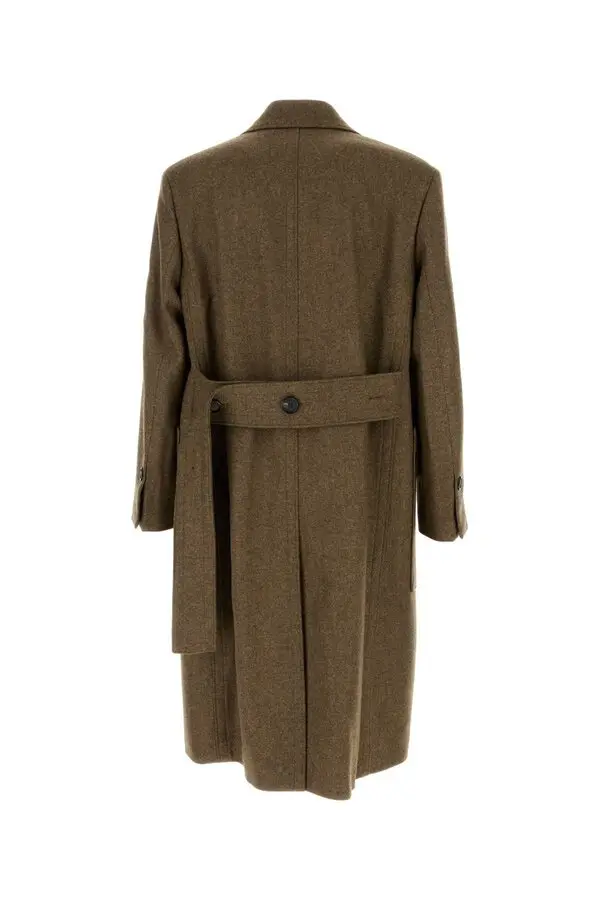 FERRAGAMO Melange Mud Wool Coat
