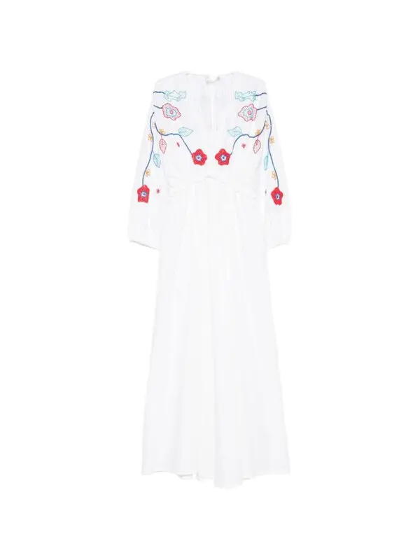 FORTE_FORTE Embroidered Cotton Maxi Dress - Multicolor