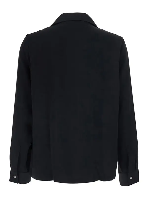 Amiri Shirt With Notched Collar With Logo Lettering Embroidery In Tech Fabric For - Black