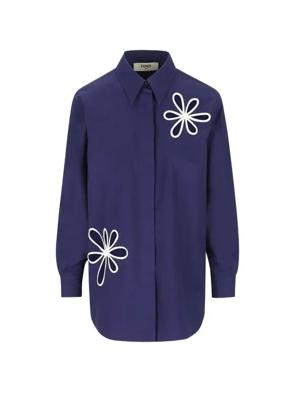 Fendi Embroidered Cotton Shirt - Multicolor
