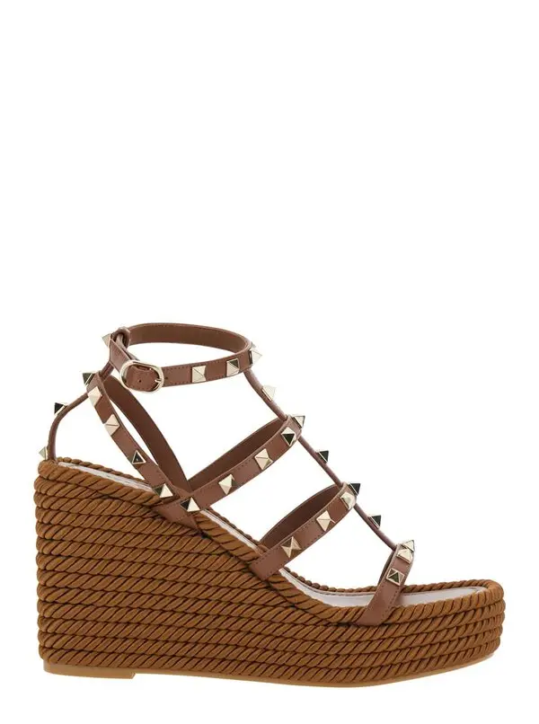 Valentino Garavani Leather Rockstud Wedges - Multicolor