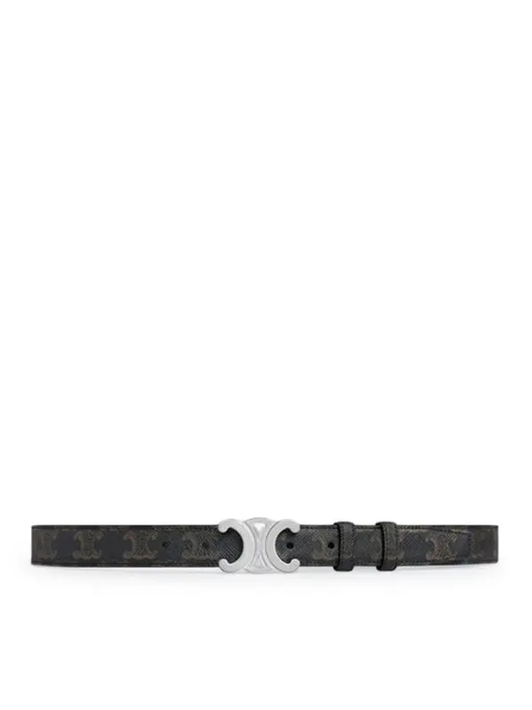 Celine Medium Triomphe Belt In Triomphe Canvas - Black