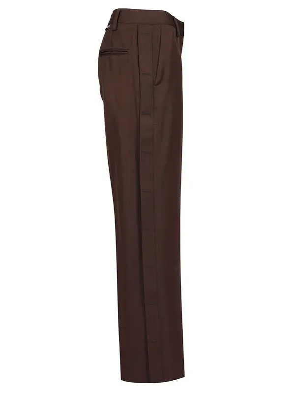 Off-White Wool Wide Leg Trousers