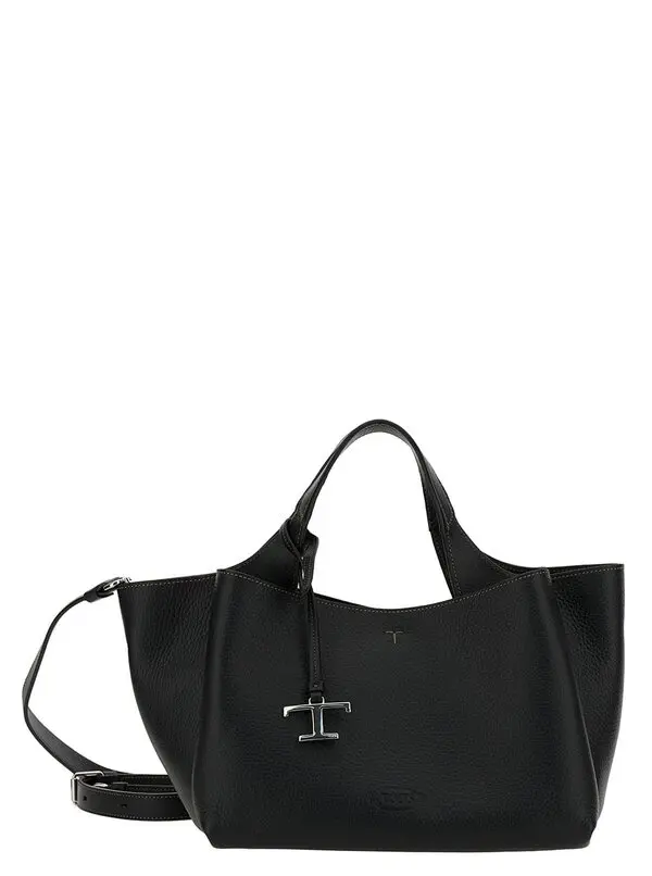 TOD'S Handbag 't Timeless' With Embossed Logo In Black Garnet Leather For - Multicolor