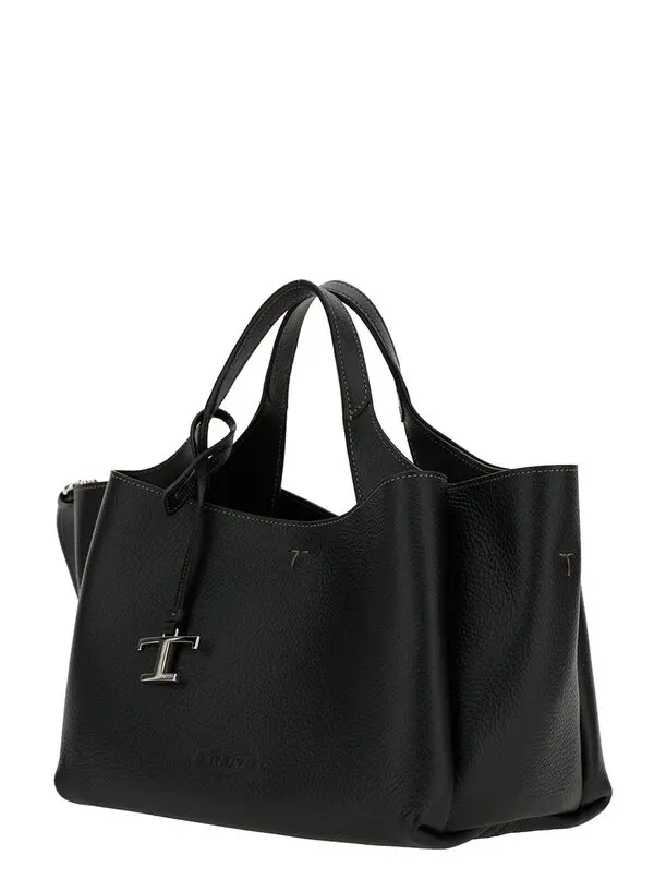 TOD'S Handbag 't Timeless' With Embossed Logo In Black Garnet Leather For - Multicolor