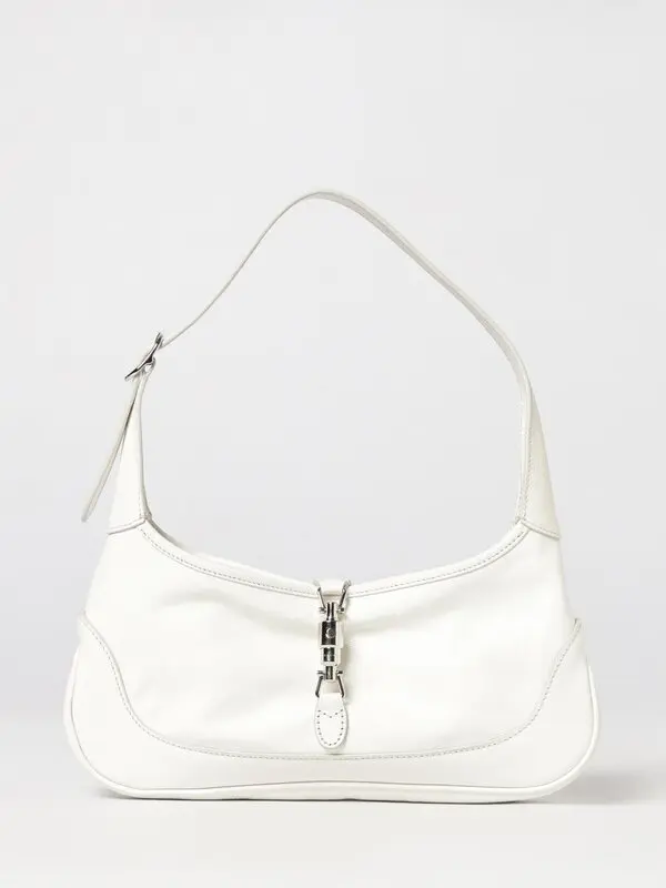 Gucci Medium Jackie Slim Shoulder Bag In Natural Grain Leather - White
