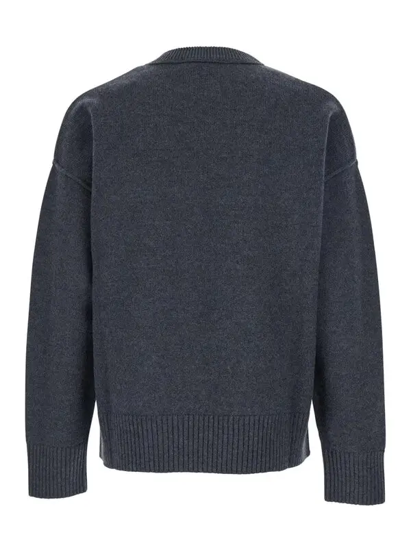 AMI Paris Wool Crewneck Sweater - Gray