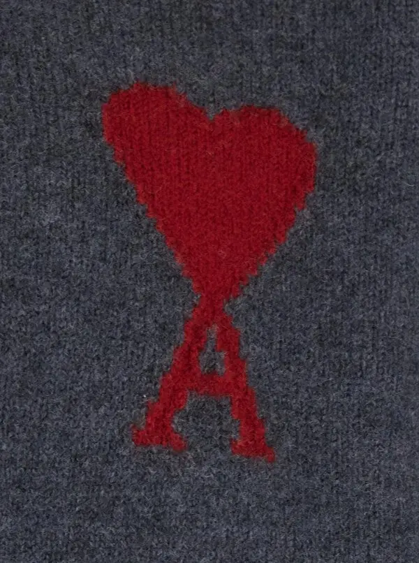 AMI Paris Wool Crewneck Sweater - Gray