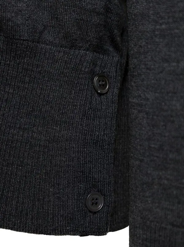 Thom Browne Wool V-neck Cardigan - Gray