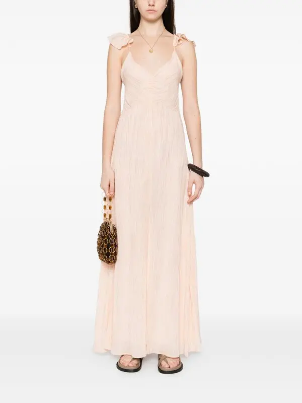 FORTE_FORTE V-necked Long Dress