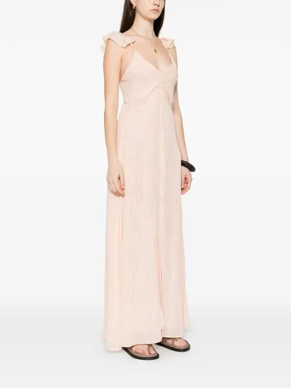 FORTE_FORTE V-necked Long Dress
