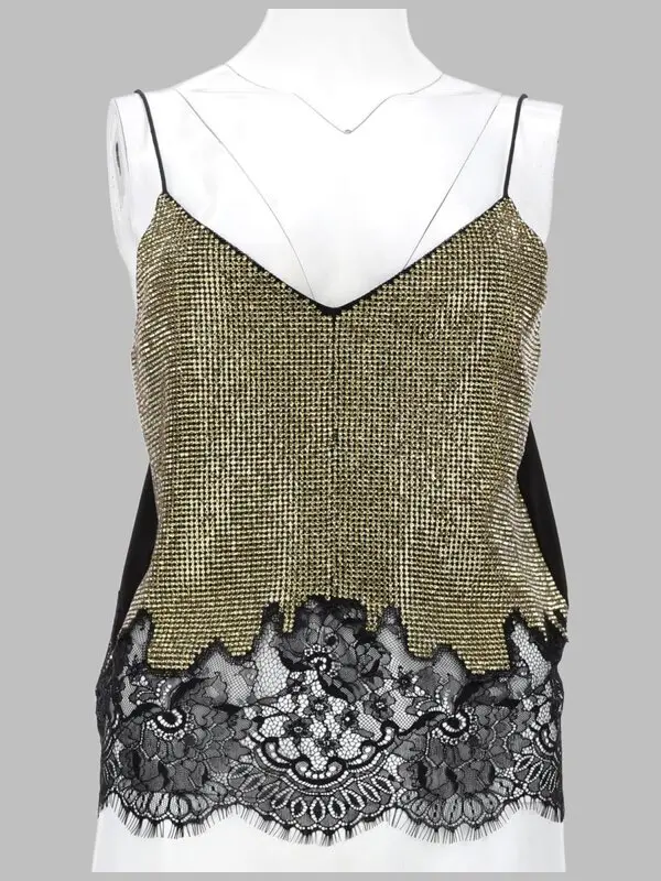 SELF-PORTRAIT Top Con Pizzo E Cristalli
